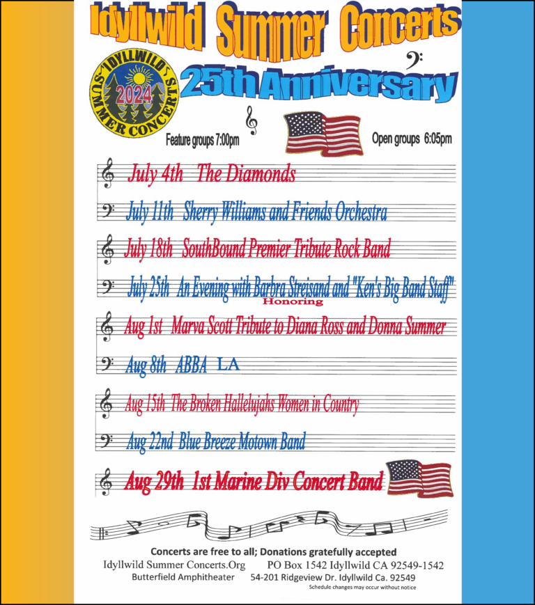 Idyllwild Summer Concert Series Celebrates 25th Anniversary with Star ...
